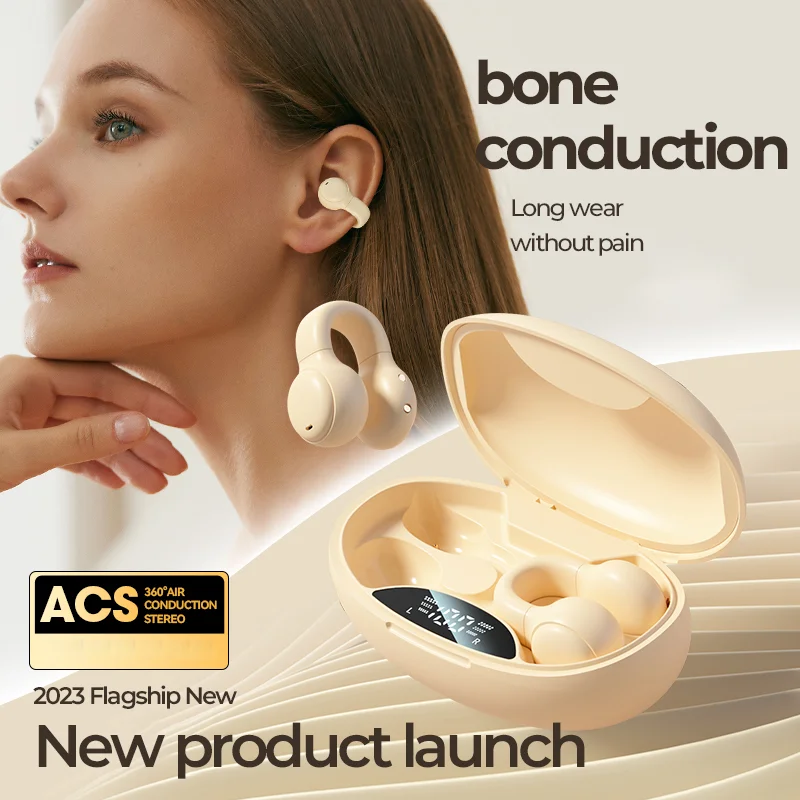 TWS-Bluetooth-5-3-Bone-Conduction-Earphones-Wireless-Headphones-Earclip ...