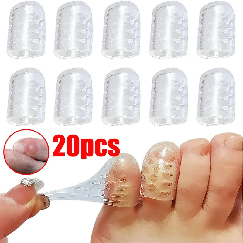 20pcs-Transparent-Silicone-Toe-Caps-Anti-Friction-Breathable-Toe ...