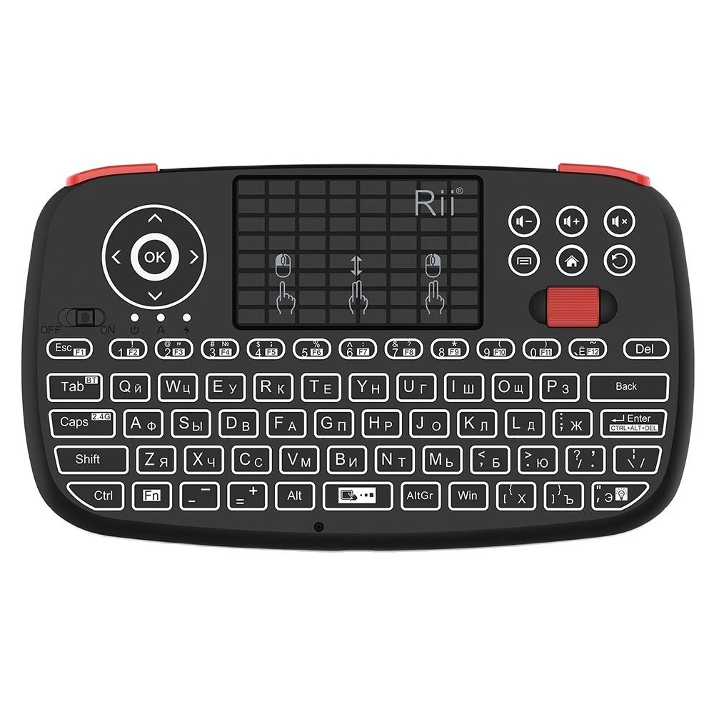 Rii i4 Russian Mini Keyboard 2.4G Bluetooth Keyboard With Backlit Mouse ...
