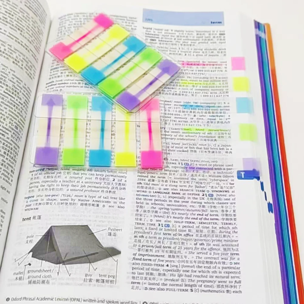 Multicolor Neon Sticky Note Page Markers, Index Flags, Convenient Memo ...