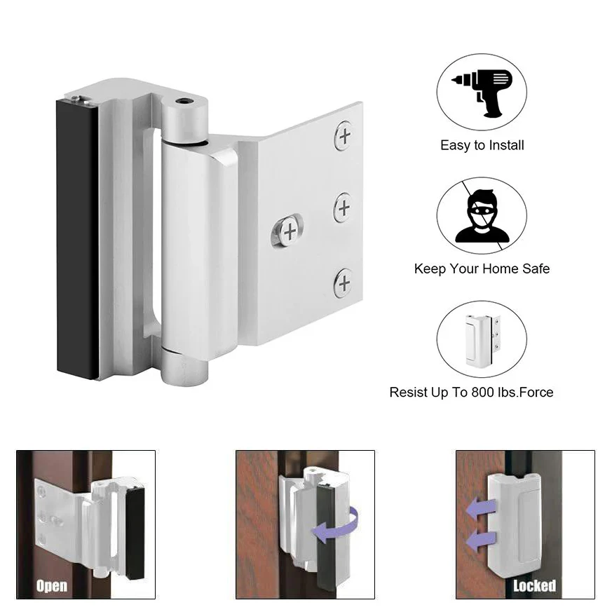 Upgraded-Home-Door-bolt-Security-Door-Reinforcement-Lock-Childproof ...