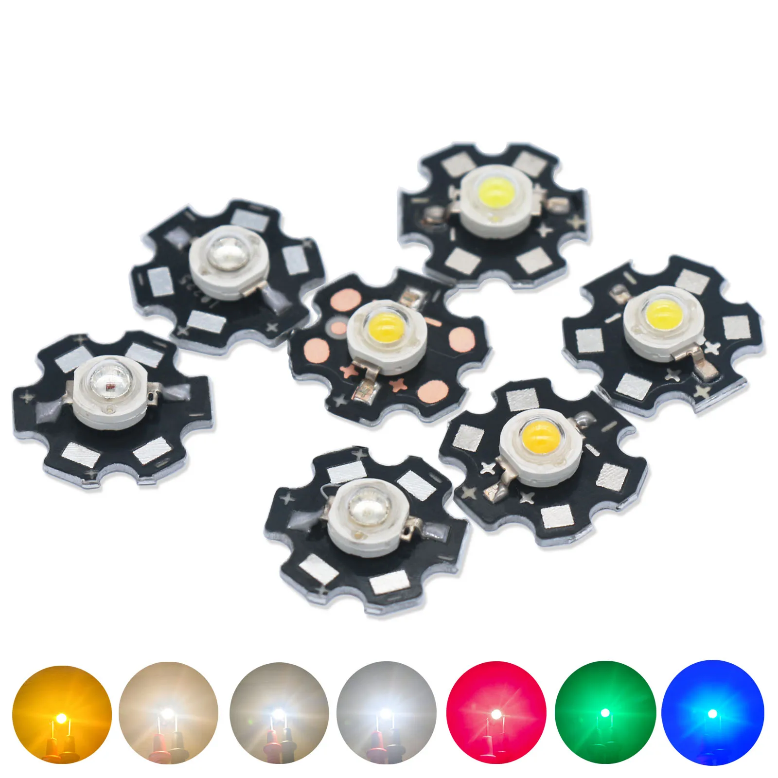 10pcs-LED-SMD-COB-Lamp-Bead-1W-3W-High-Power-Chip-White-Red-Blue-Green ...