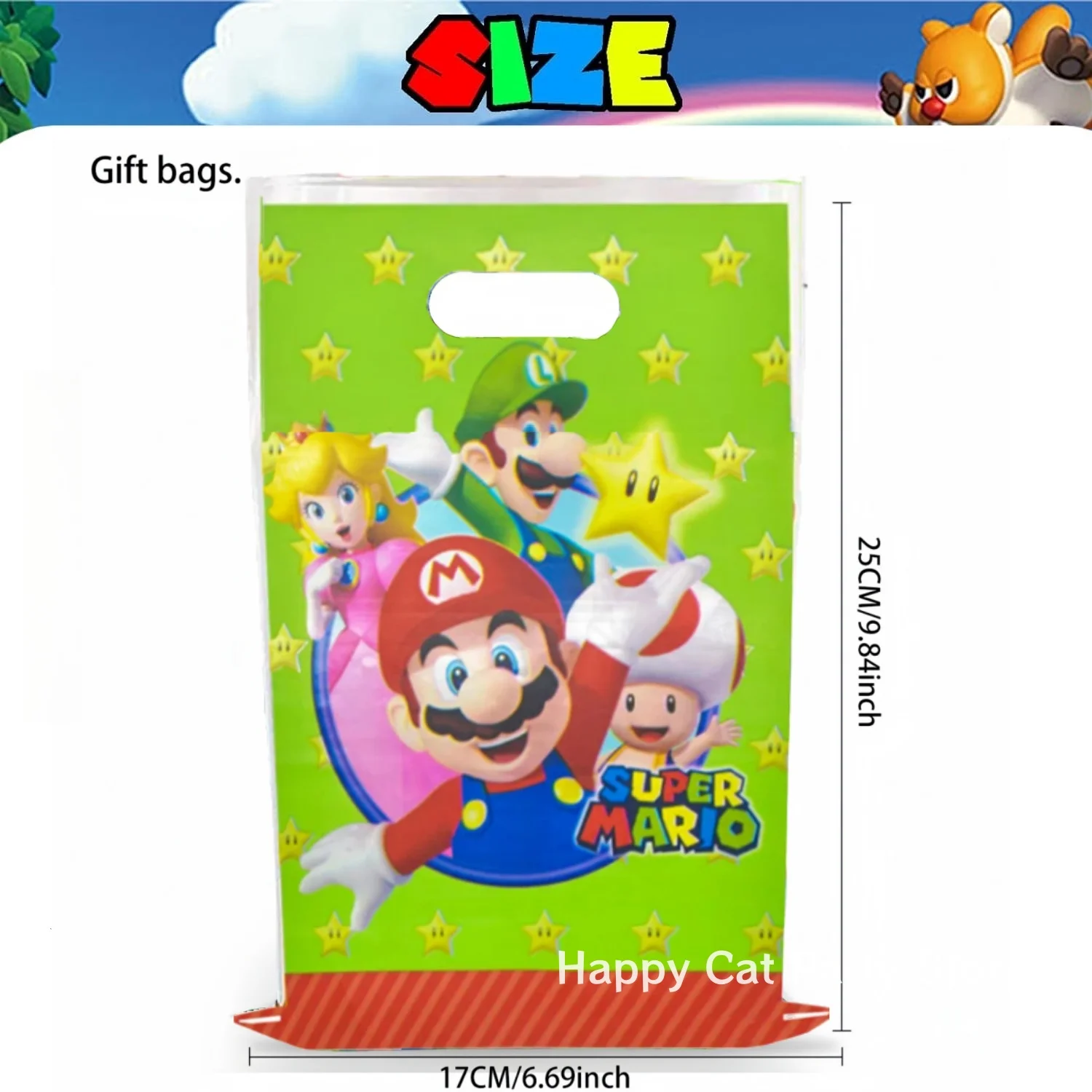 Bolsas de regalo de Super Mario Bros, decoración de cumpleaños, paquete ...