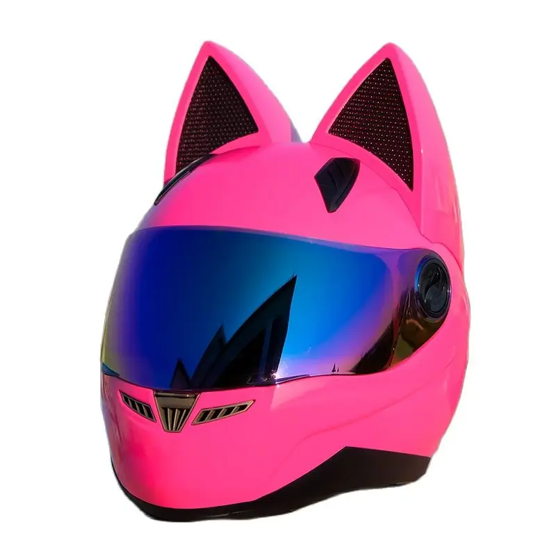 Original-NITRINOS-Pink-Cat-Helmet-Women-Motorcycle-Helmet-Full-Face ...