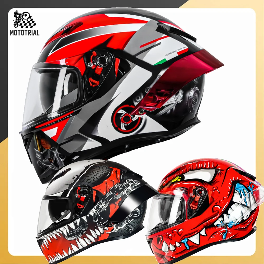 DOT-Motorcycle-Helmet-Full-Face-Safety-racing-helmet-Motobike-Scooter ...