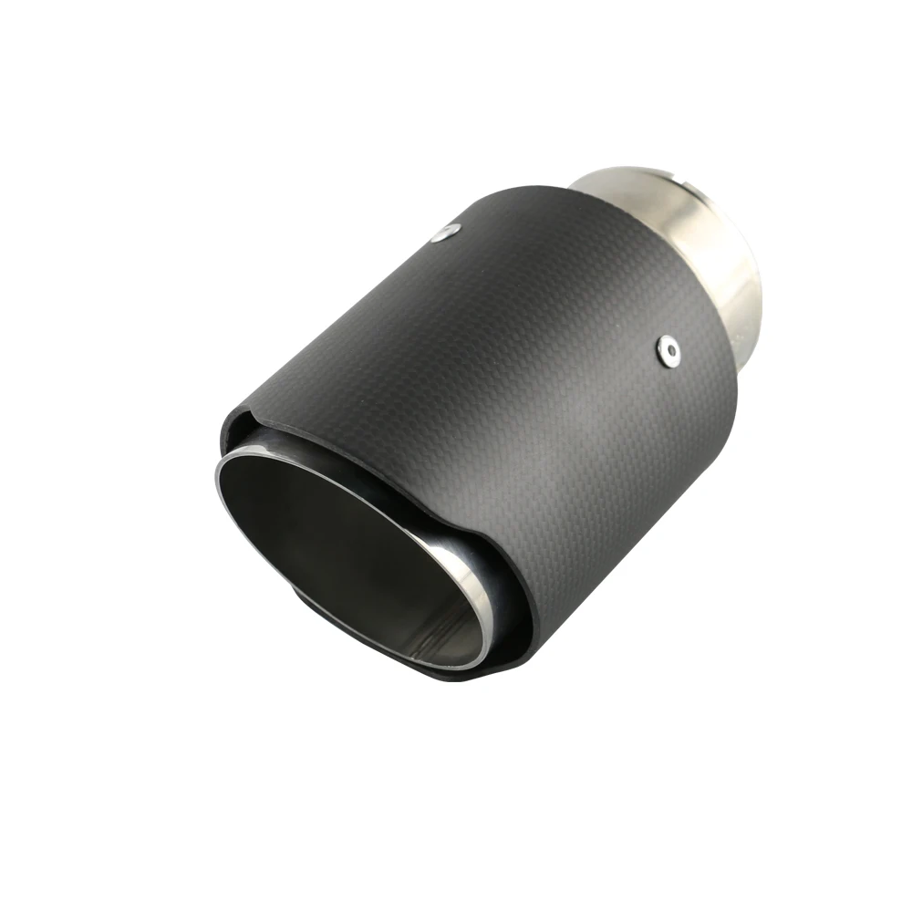 Carbon Fiber Car Exhaust Tip Inter 63mm Slant Cut Outlet 89mm Matte ...