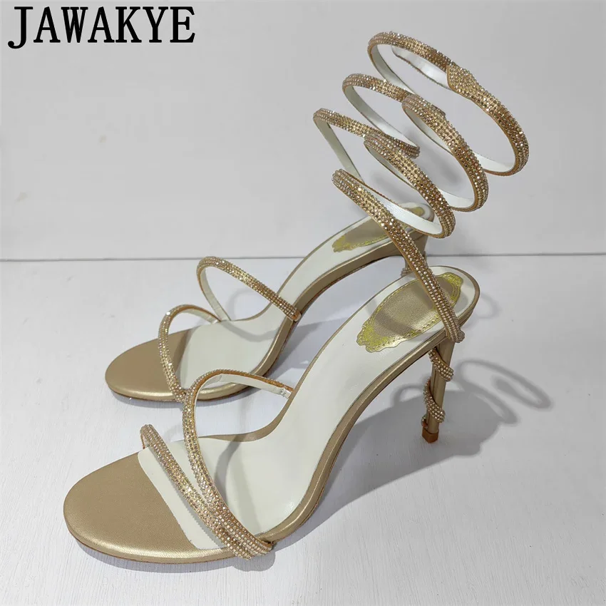 Snake-Gladiator-High-heels-Party-Shoes-For-Women-Sexy-Open-Toe ...