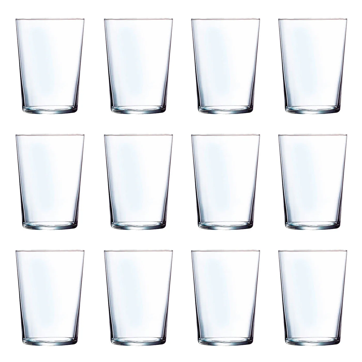 Luminarc Juego de 12 vasos de cristal 53 cl, modelo "Ruta", pack 12 ...