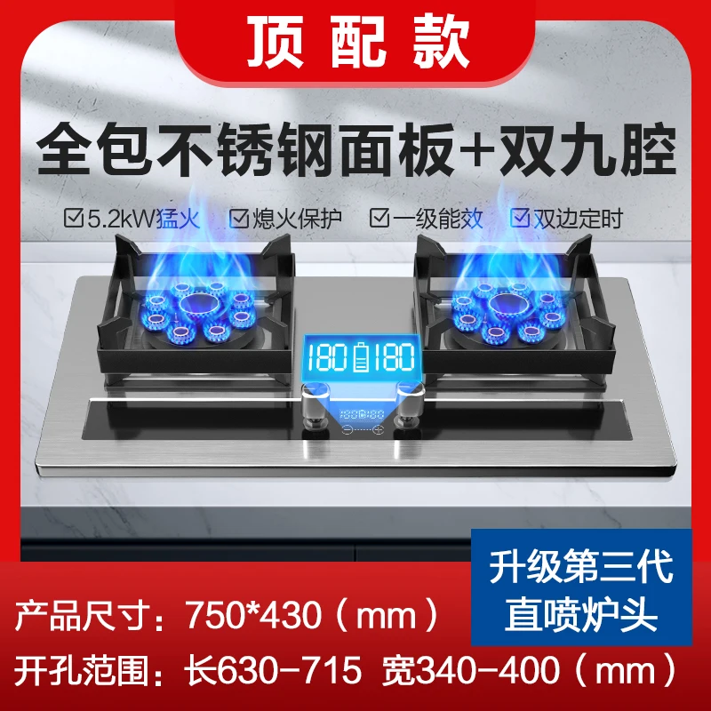 Chigo Gas Stove Built in Natural Gas LPG Dual Burner for Home Kitchen ...
