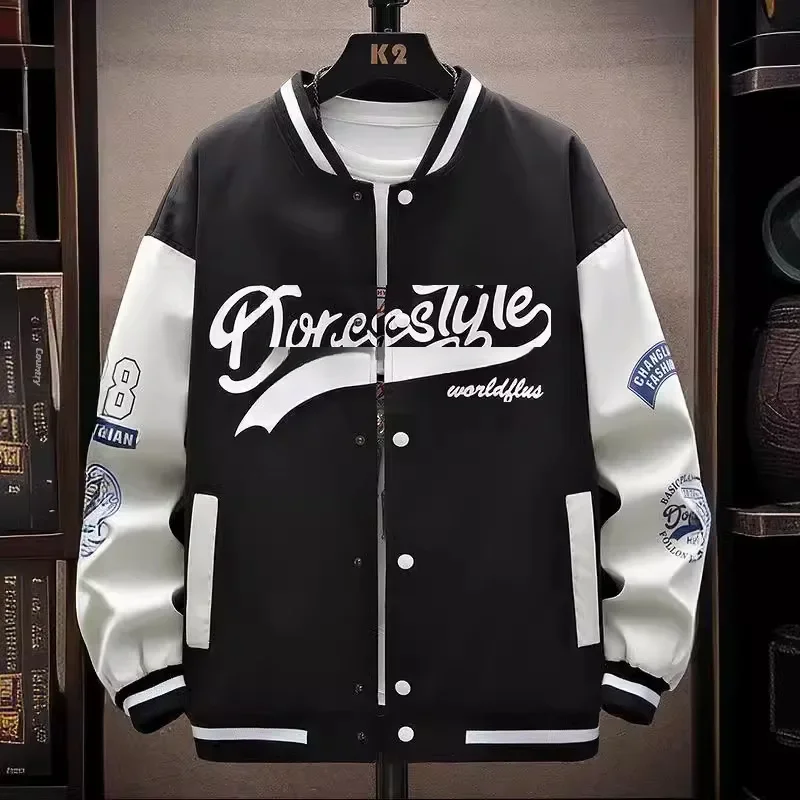 Trendy-Loose-fit-Baseball-Jacket-For-Men-Casual-American-Style-Preppy ...