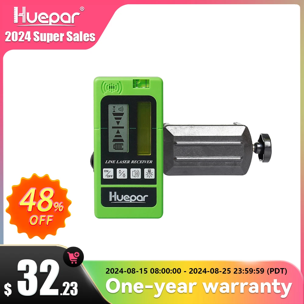 Huepar-LR-5RG-Laser-Level-Receiver-Detector-With-Pulsing-Line-Two-Sided ...