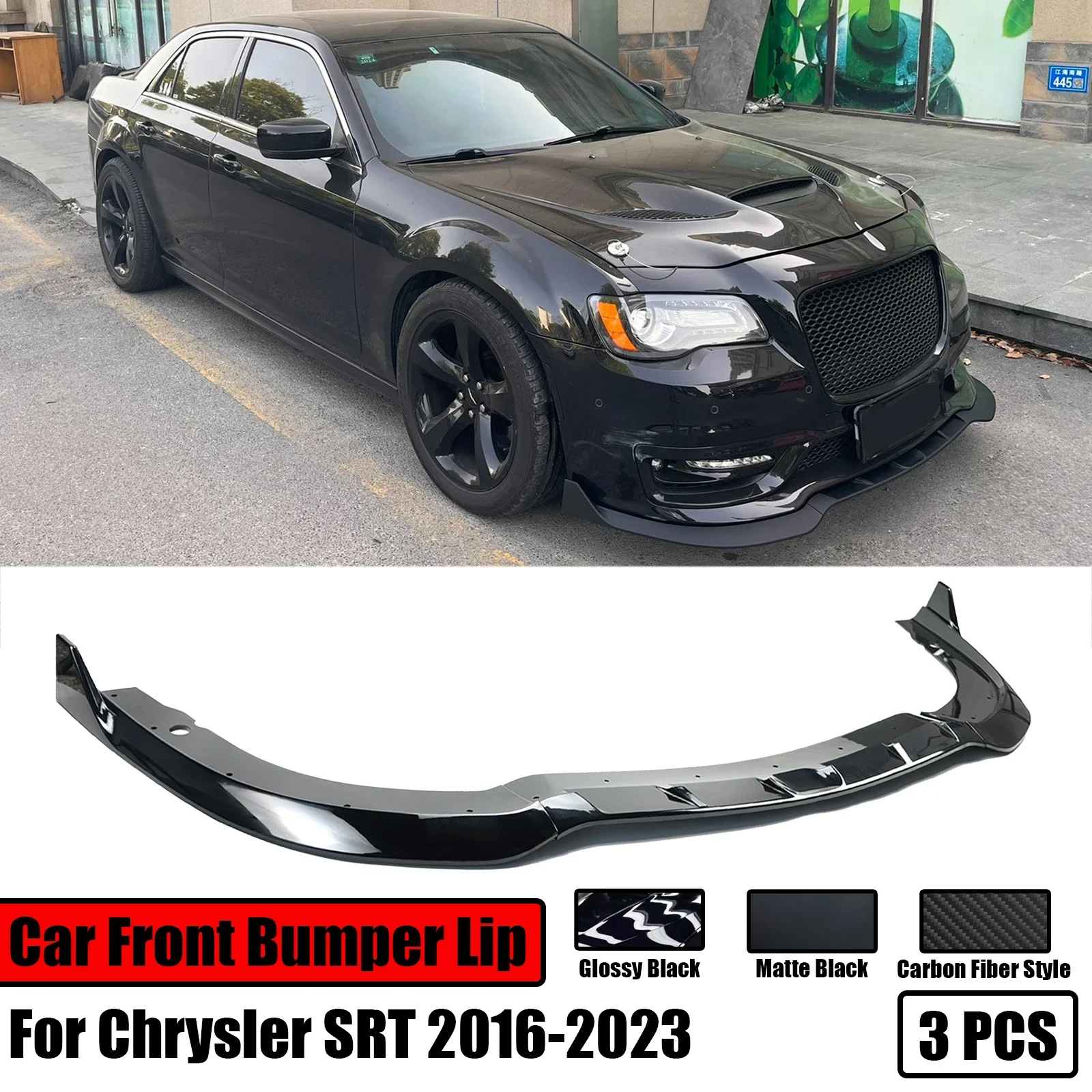 3PCS-For-Chrysler-300-C-S-SRT-2016-2023-Car-Front-Bumper-Lip-Splitter ...