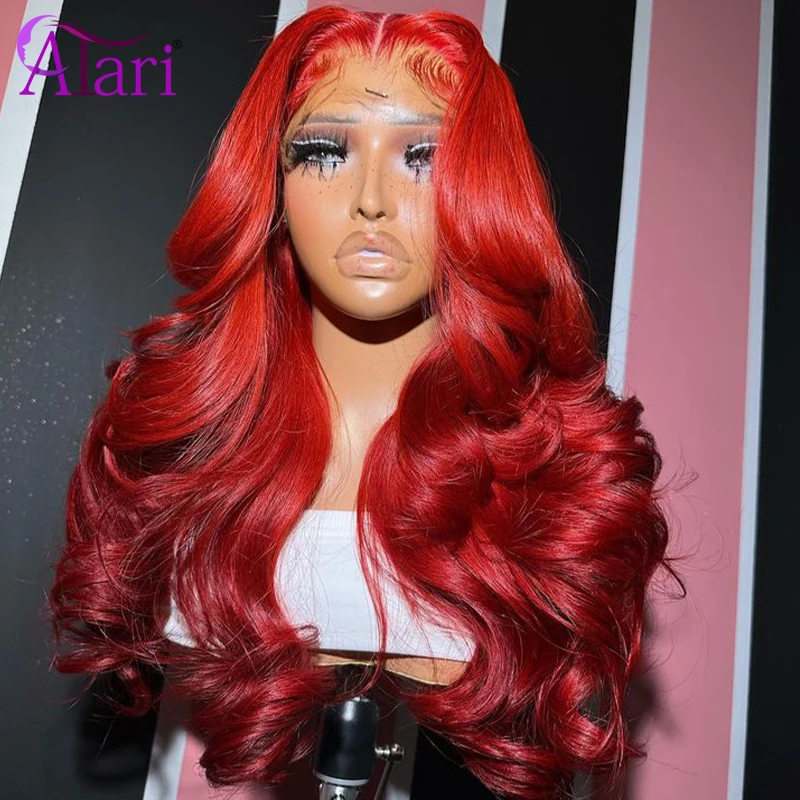 Magic-Red-Lace-Frontal-Body-Wave-Wig-Transparent-13x4-13x6-Human-Hair ...