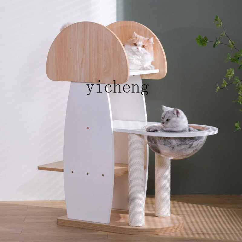 Zc-Solid-wood-cat-climbing-frame-integrated-space-module-imported-cat ...