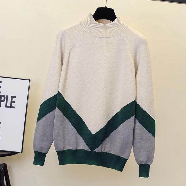 Oversized Turtleneck Sweaters For Women Fashion 2023 Red Loose Sweater ...