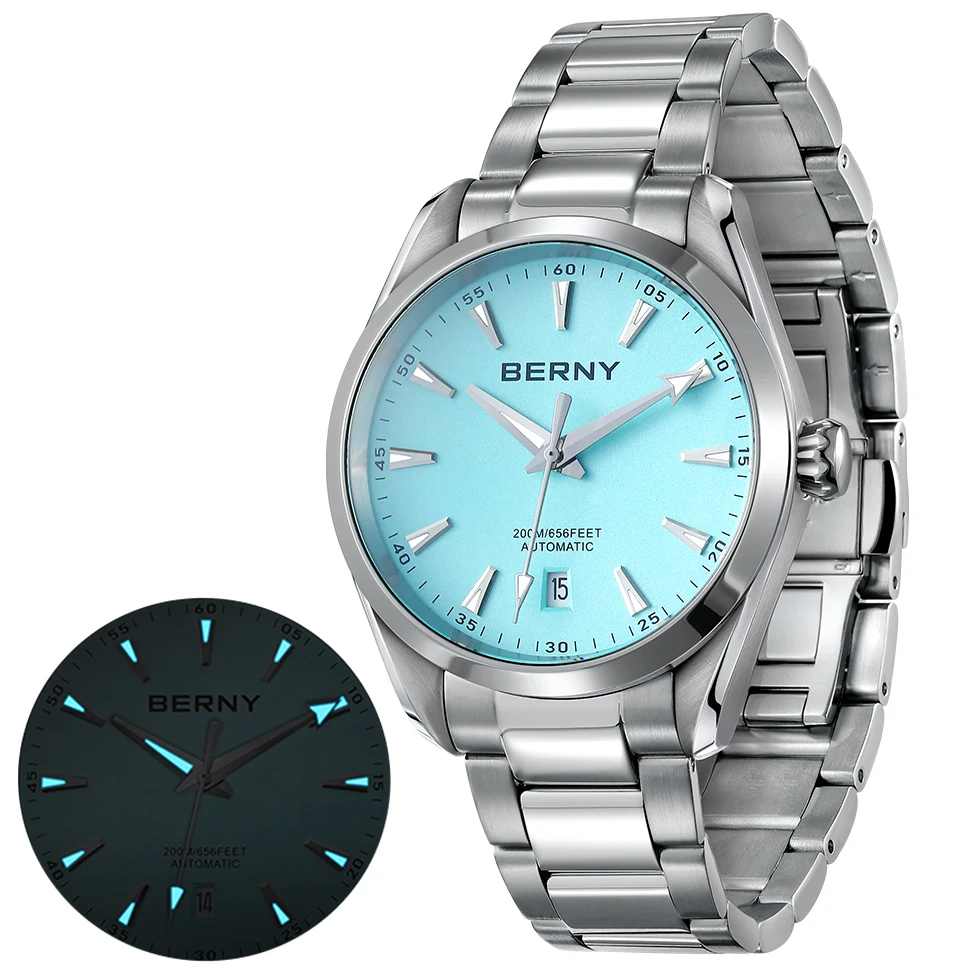 Berny Automatic Watch Mens Mechanical Seiko Nh35 Wristwatch Waterproof 20atm Stainless Steel ...