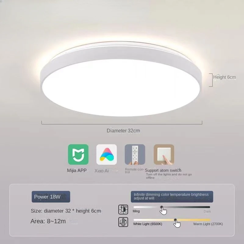 Xiaomi-New-Intelligent-Ceiling-Light-WiFi-APP-Remote-Control-IP50-Dust ...