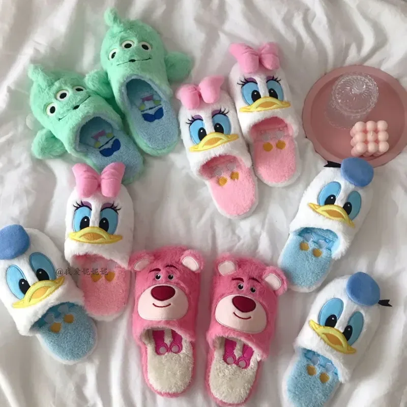 Disney-Donald-Daisy-Lotso-Monsters-Emborid-Cartoon-Slippers-Women ...