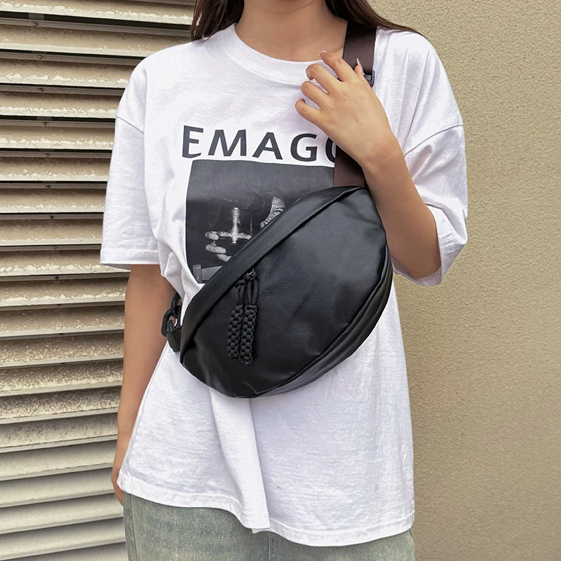 Trend Soft Leather Crossbody Chest Bag Woman Summer Waist Bag Leisure ...