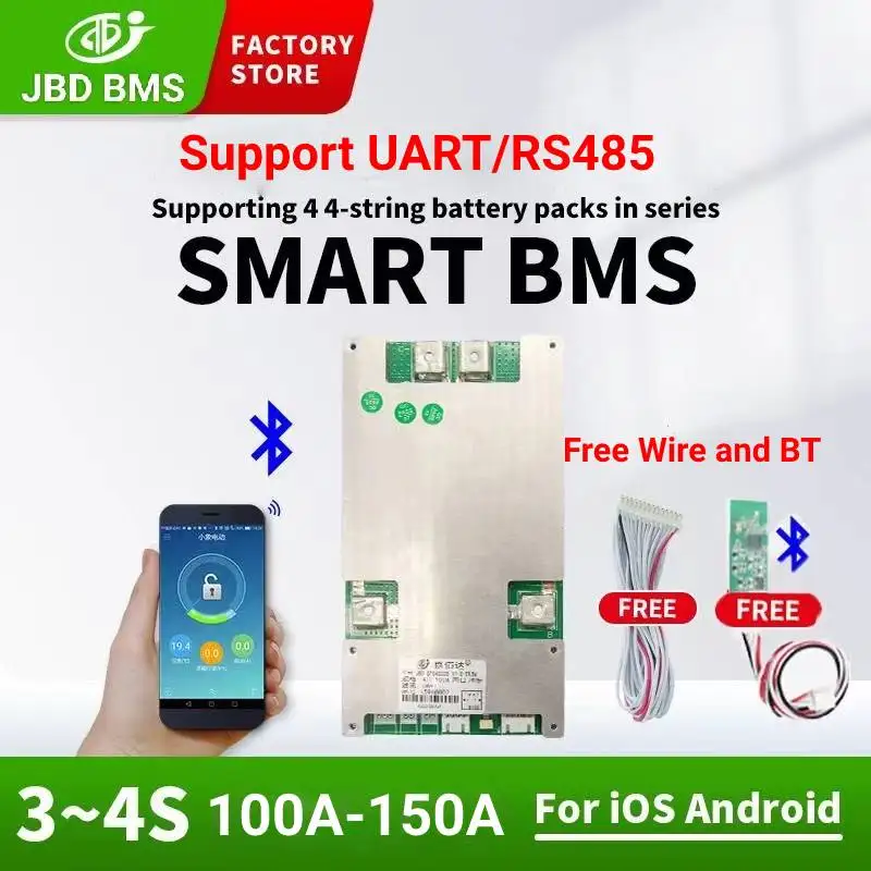 Jbd Smart Bms 4s 150a Lifepo4 120a 100a With Ntc Bt Series Connection Li-ion Bms 3s 12v Lifepo4 ...