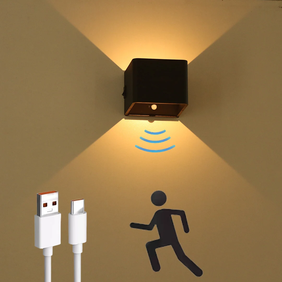USB-Rechargeable-Wall-Night-Light-Sensor-Cordless-Wall-Lamp-For-Bedside ...