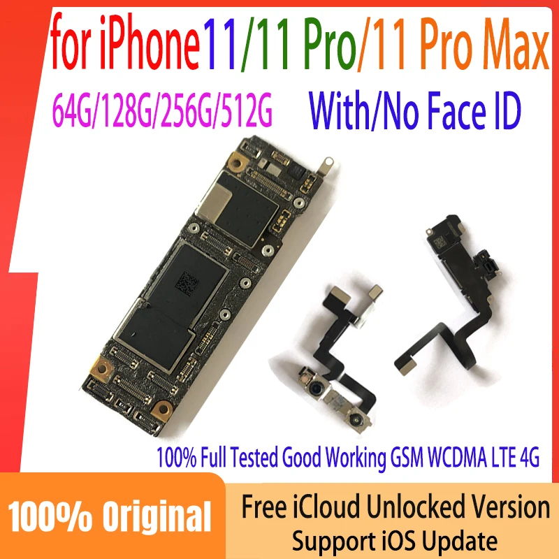Mainboard-For-iPhone-11-Motherboard-with-FACE-ID-Good-Working-Plate-Original-without-iCloud-Main ...