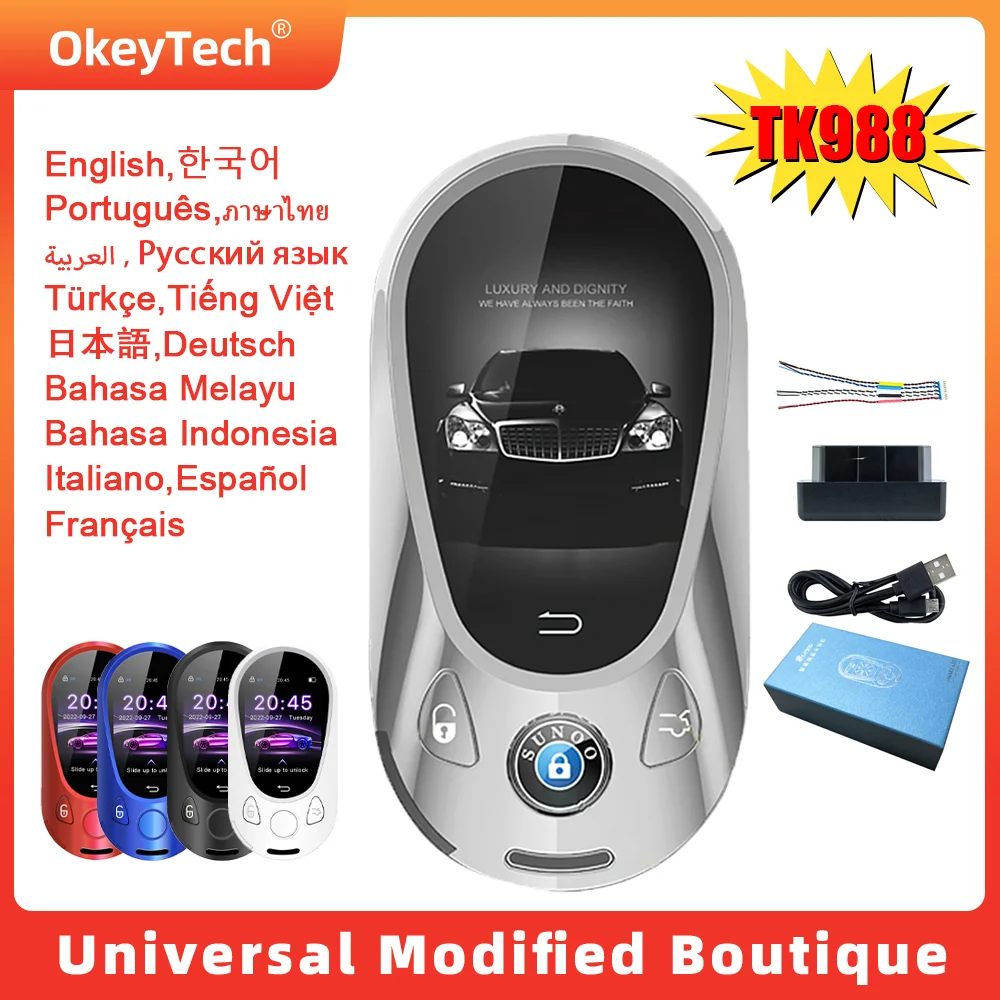 새로운 TK988 수정 된 범용 스마트 LCD 키 메르세데스 벤츠 S 클래스 500L S450L For BMW For Kia For Honda Anti loss ...