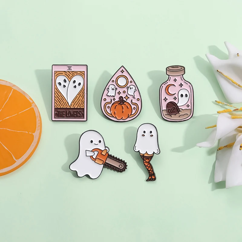 Cartoon-Pumpkin-Ghost-Boo-Enamel-Pins-Cute-Funny-Halloween-Punk ...