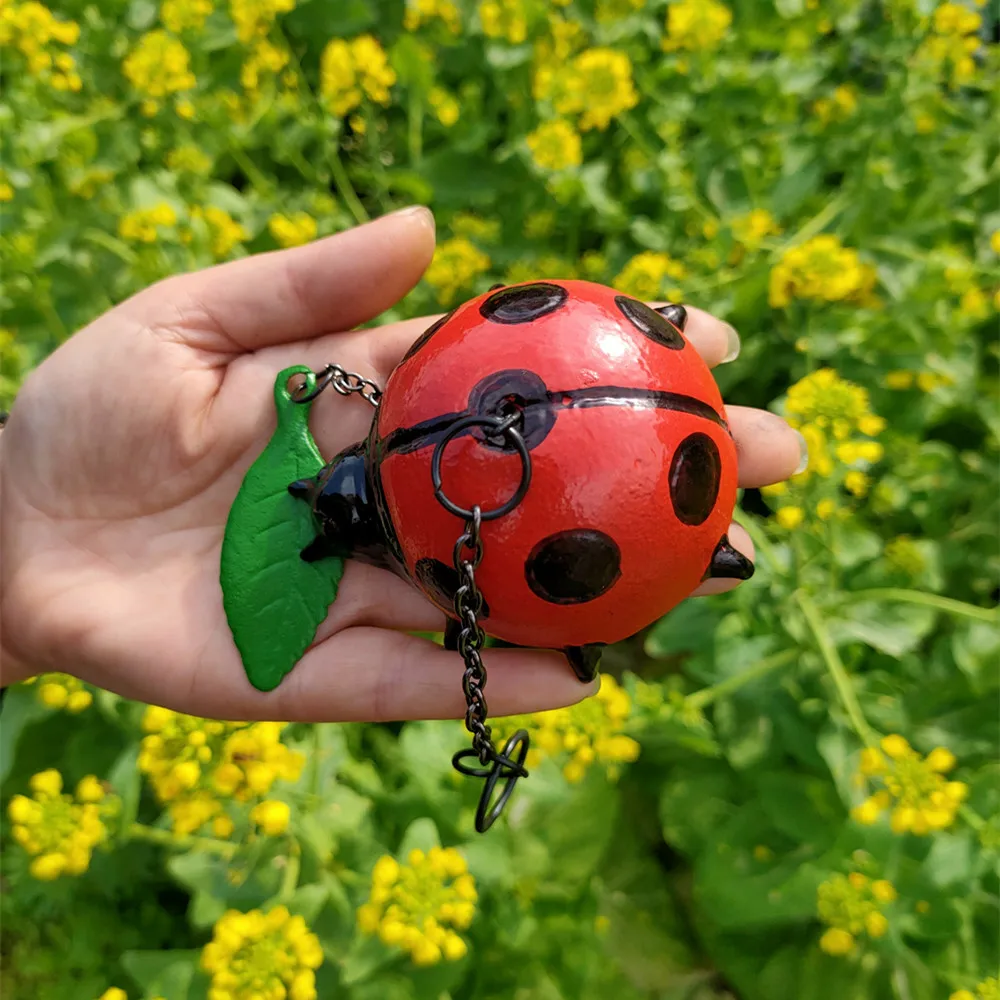 Cast Iron Ladybug Wind Chime Durable Fine Painted Hanging Bell Pendant ...