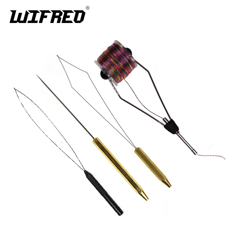 Wifreo-Fly-Tying-Tool-Bobbin-Threader-with-Half-Hitch-Brass-Handle ...
