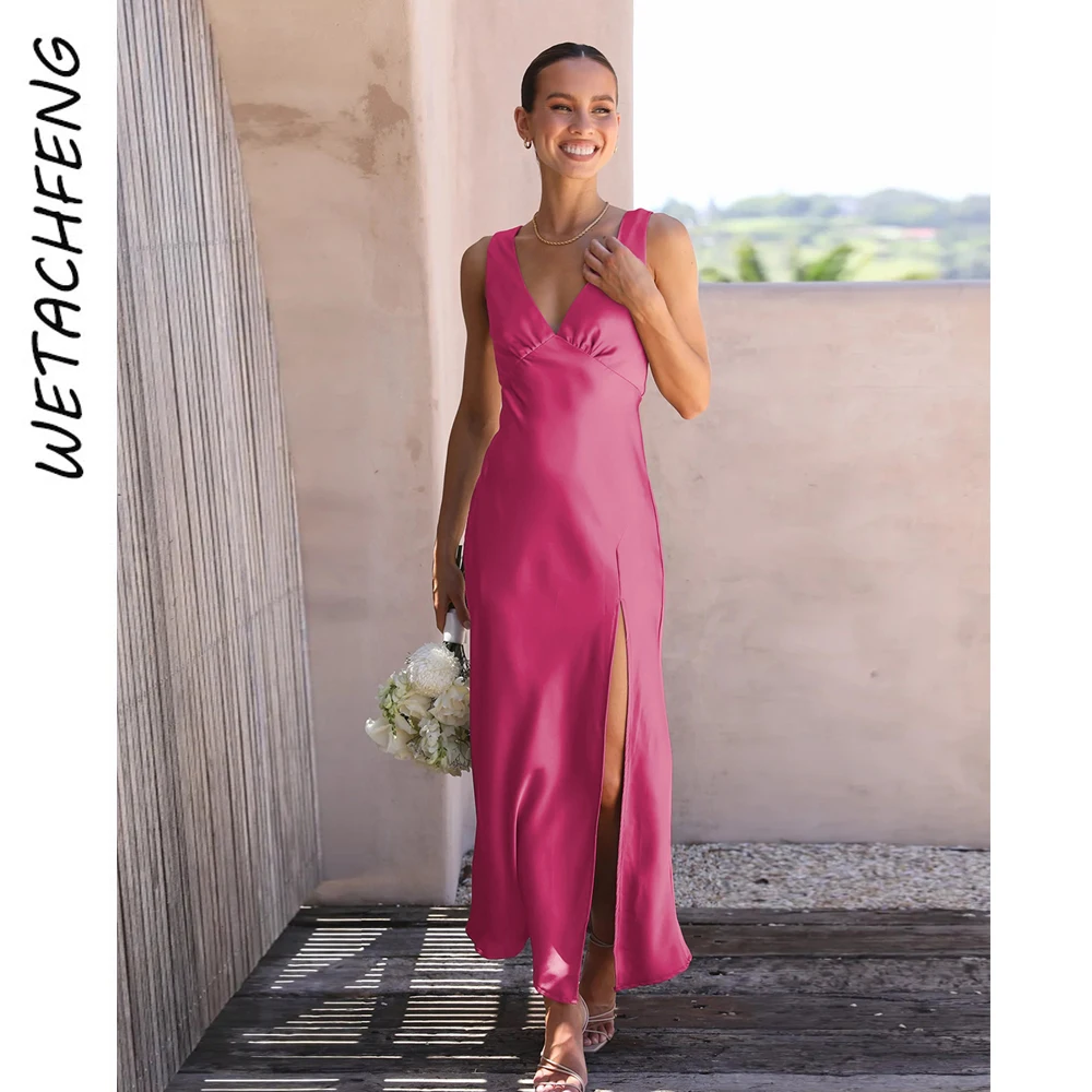 Vestido-de-noche-Rosa-elegante-y-Sexy-para-mujer-vestido-de-dama-de ...