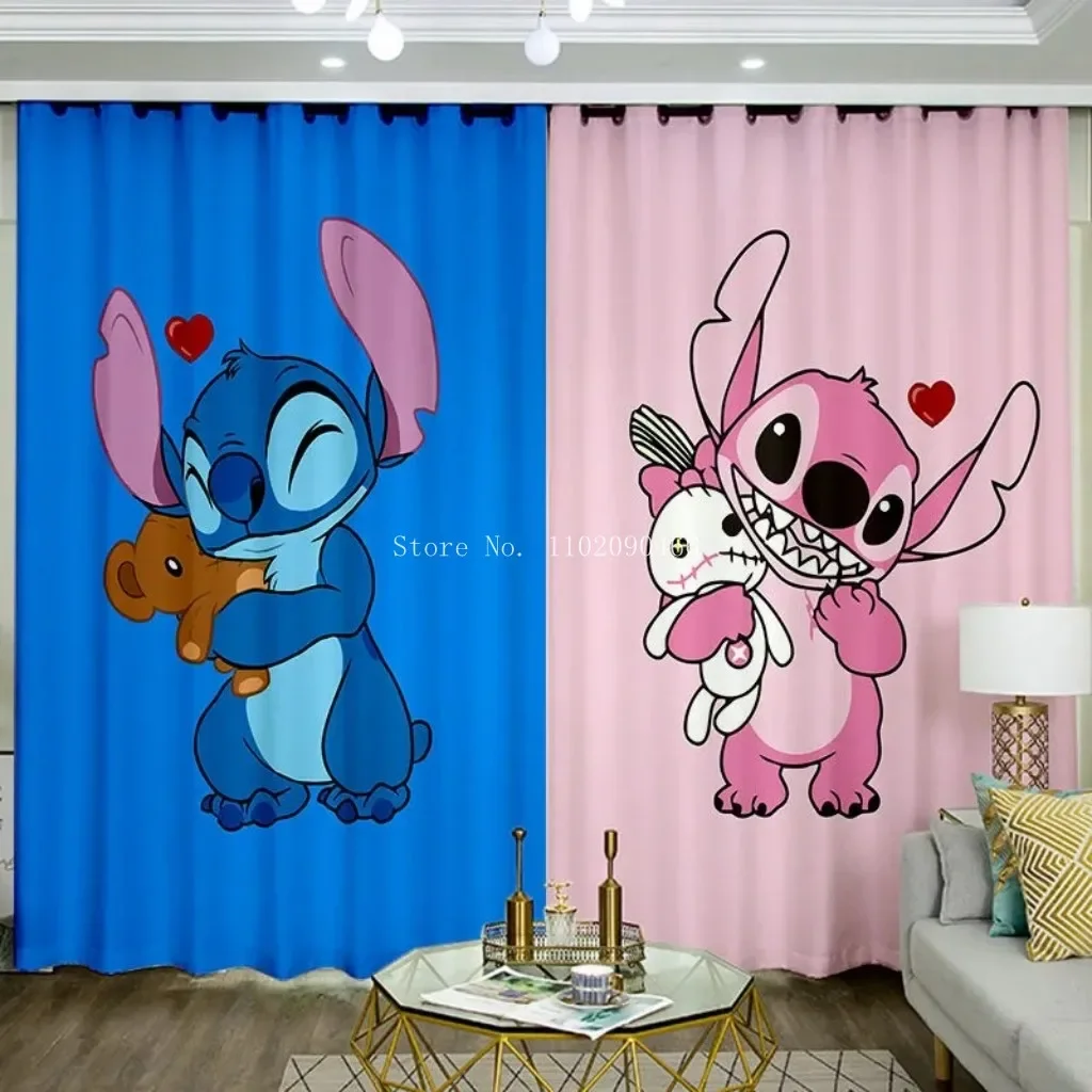 Cartoon-Lilo-Stitch-Window-Curtains-Anime-Pattern-Bedroom-Living-Room ...