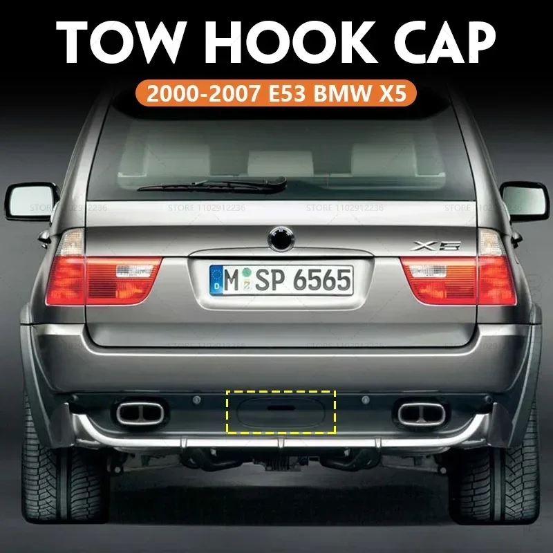 for 2000-2007 E53 BMW X5 Rear Bumper Tow Hook Cap Eye Cover No Paint ...