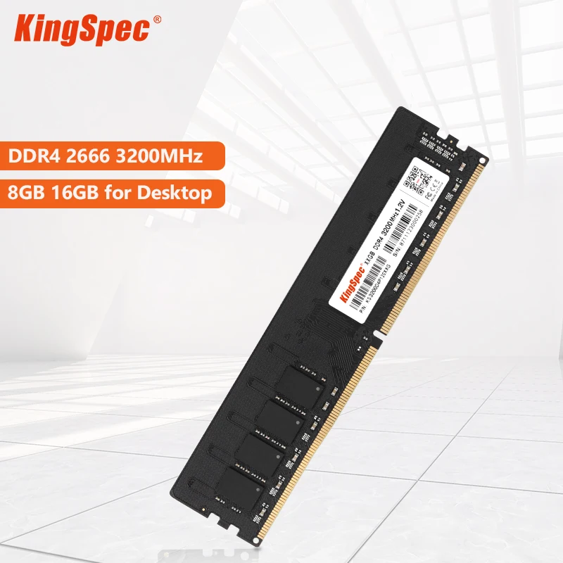 KingSpec Memória Ram DDR4 8GB 16GB Desktop Memória Ram 2666MHz 3200MHz Memória Ram Ddr 4 Para PC ...