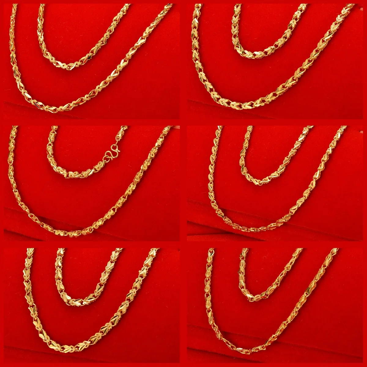 999-Real-24k-Gold-Four-leaf-Clover-Lucky-Grass-Inverted-Mold-Necklace ...