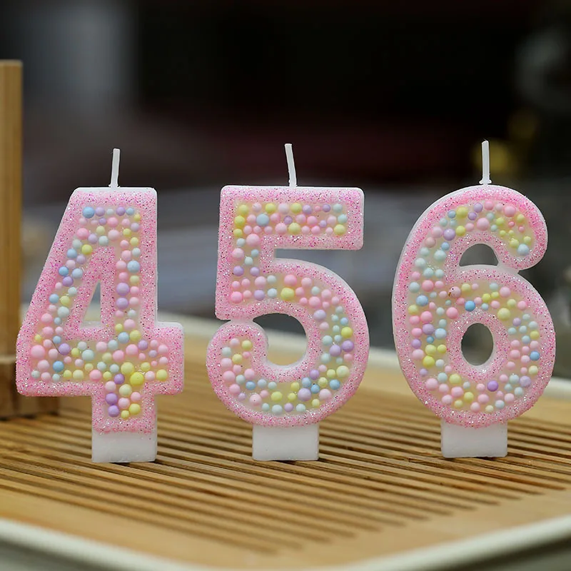 Children's Birthday Candle 1 Year Pink Pearl Original Candles Flameless ...