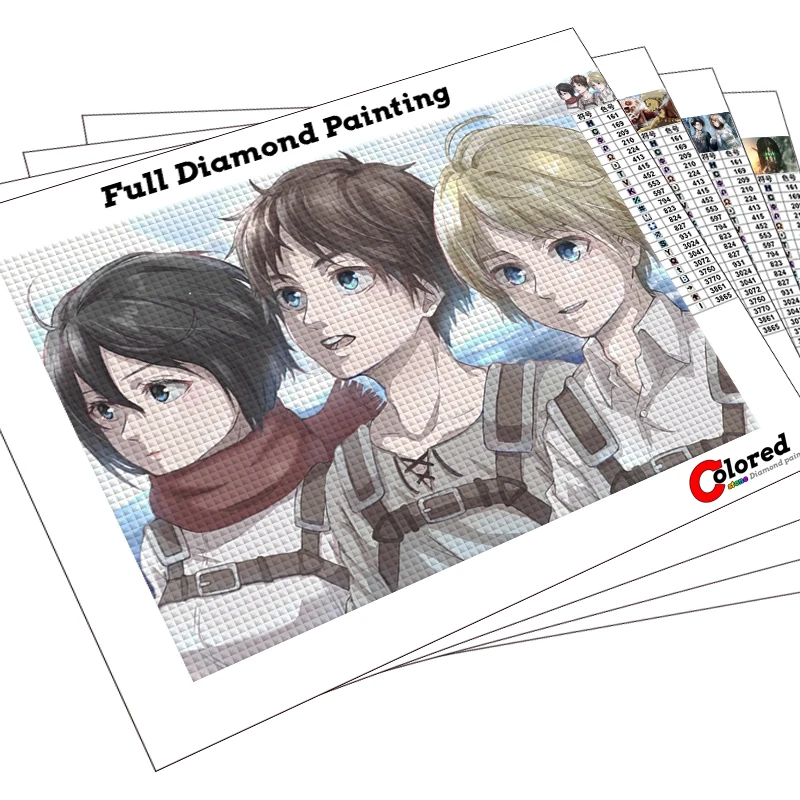 Attack on Titan Full Diamond painting Anime Mikasa Eren DIY Diamond ...