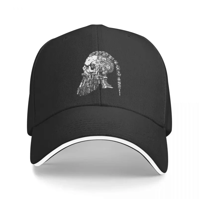 Skull Tattoo Ragnar Viking Washed Men's Baseball Cap Windproof Trucker ...