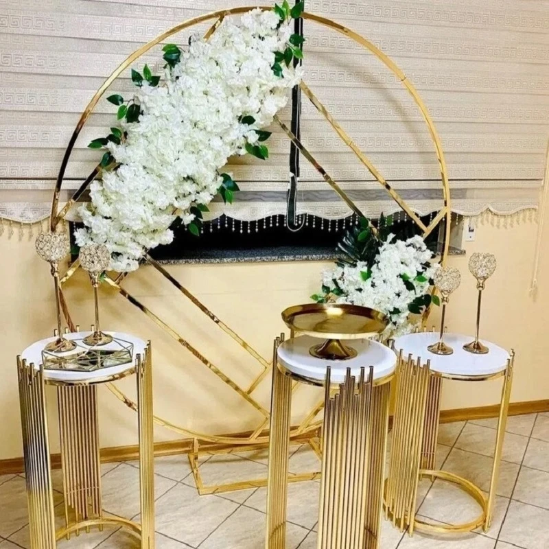 Round-3Pcs-Grand-Event-Party-Backdrop-Pedestal-Gold-Stand-Flower ...