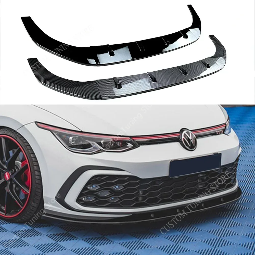 For-VolksWagen-Golf-MK8-3Pcs-Maxton-Style-Front-Bumper-Lip-Spoiler ...
