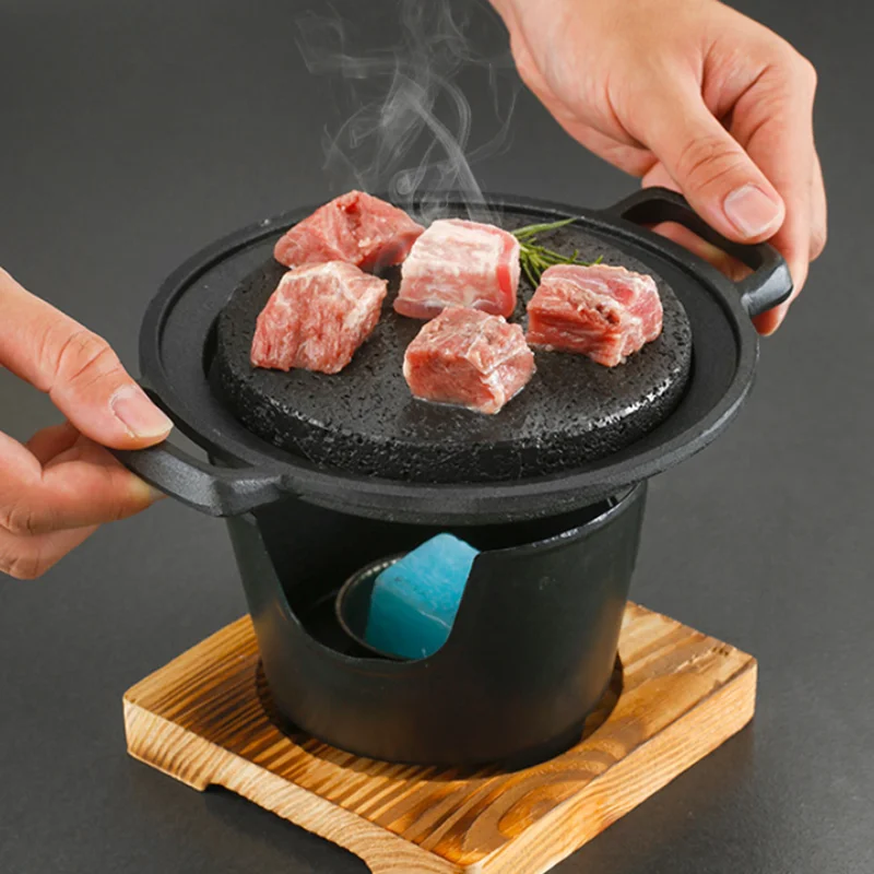 Lava-Cooking-Stone-with-Alcohol-Stove-Set-Japanese-Steak-Hot-Stones ...