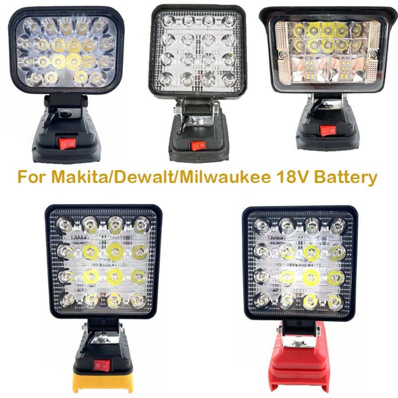 3/4 Inch Work Light For Makita/dewalt/milwaukee 18v Li-ion Battery Led ...