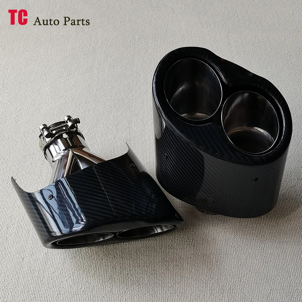 1-Pair-Inlet-63mm-Glossy-Carbon-Fiber-Exhaust-Tip-For-Audi-RS3-RS4-RS5 ...