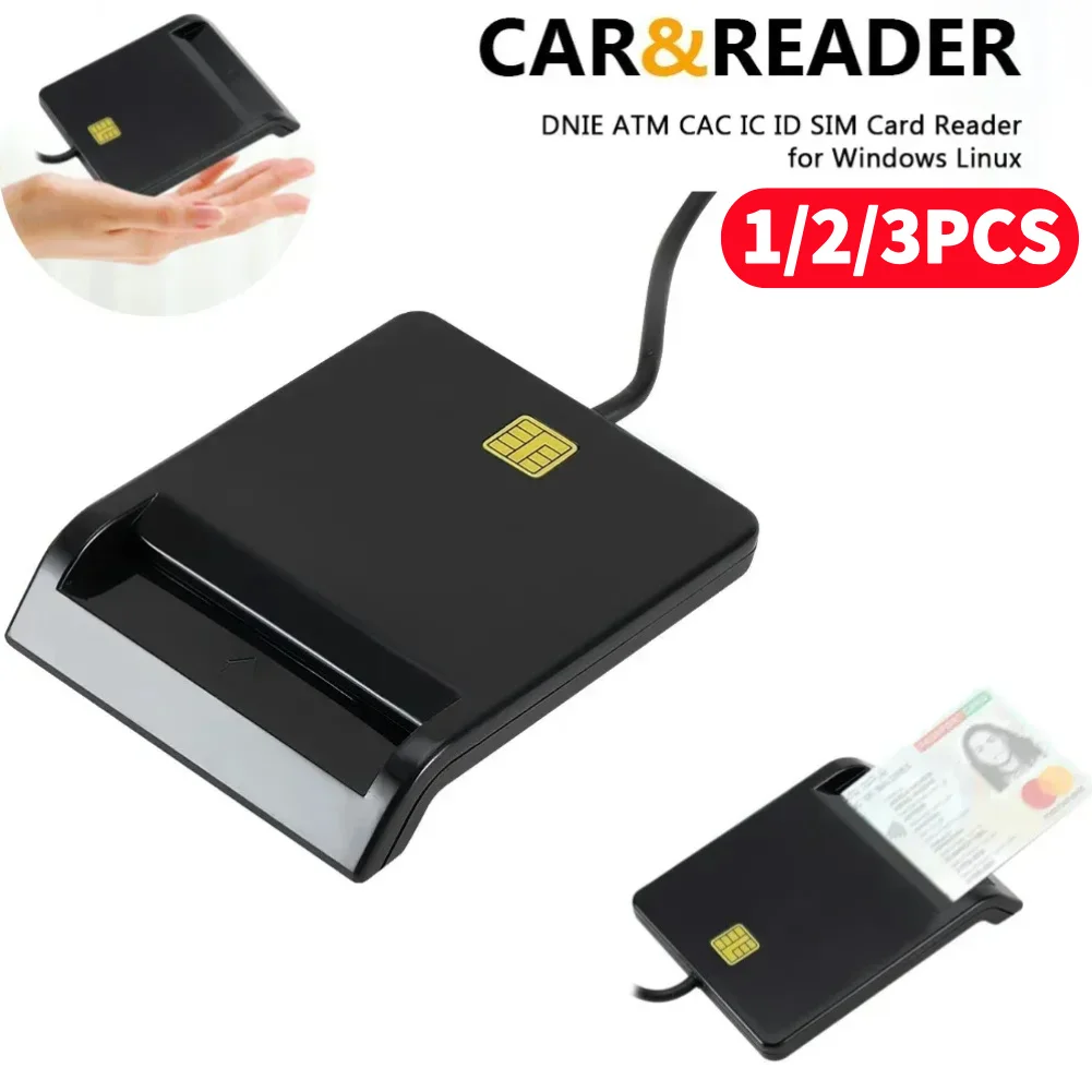 1-3 Pz USB 2.0 Lettore di Smart Card Portatile Affidabile Semplicità ...