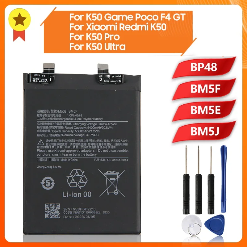 Replacement-Battery-BP48-BM5F-BM5E-BM5J-For-Xiaomi-Redmi-K50-Game-Poco ...