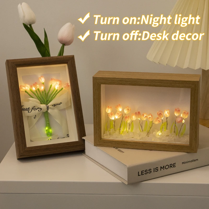 DIY Tulip Photo Frame Material Package Wooden Picture Frame for ...