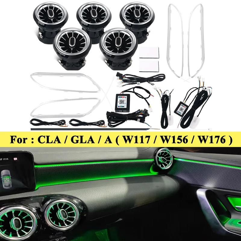 12/64 Colors Ambient Light kit Car Air Vents Turbine Nozzle For ...