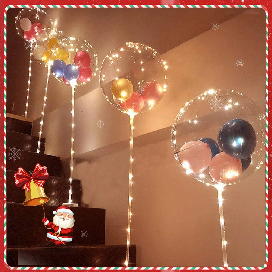 50pcs 11 Inch Inflatable Bobo Balloon Transparent Globes Happy Birthday ...