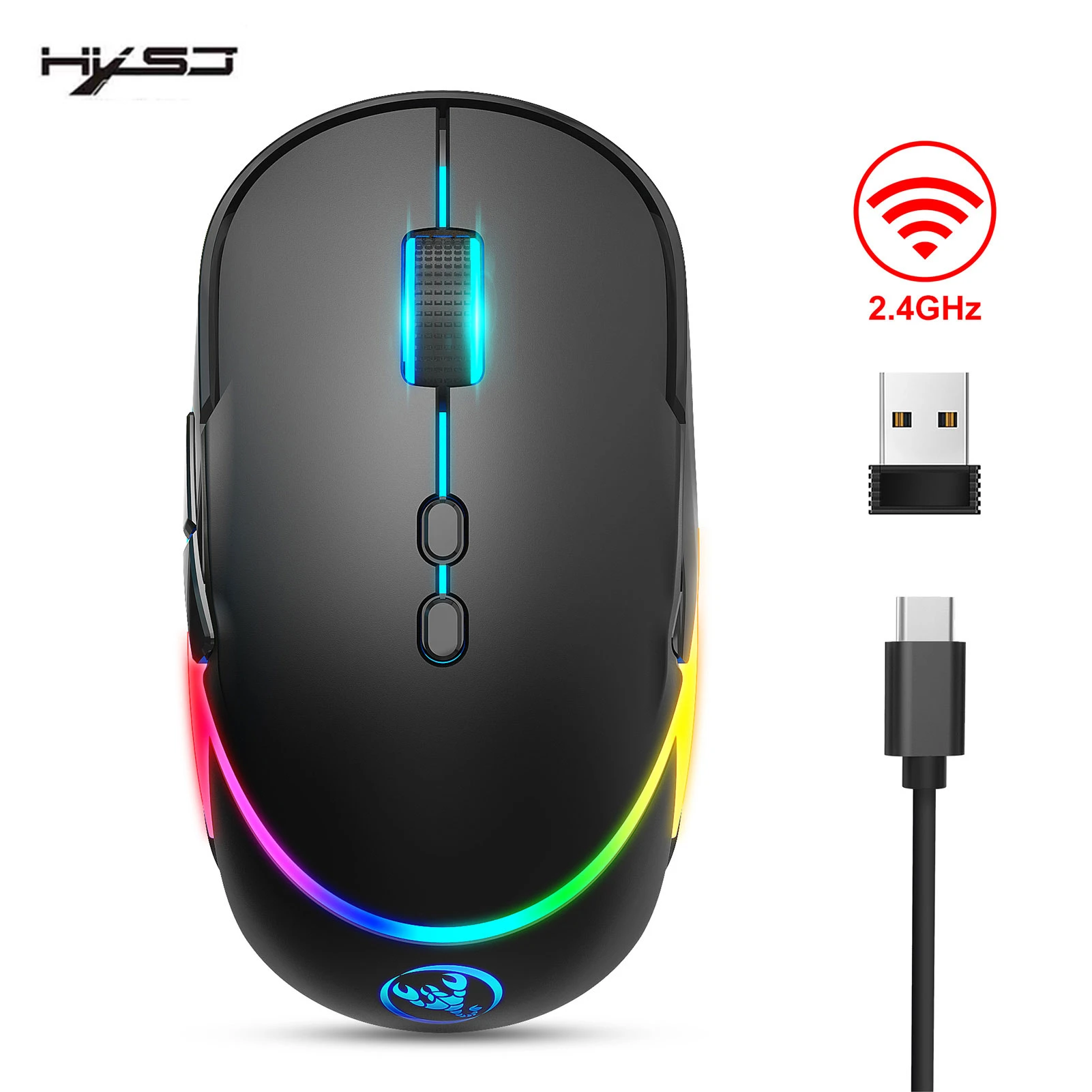 Hxsj T200 2.4g Wireless Gaming Mouse Ergonomic Mouse 3200dpi 12 Kinds ...