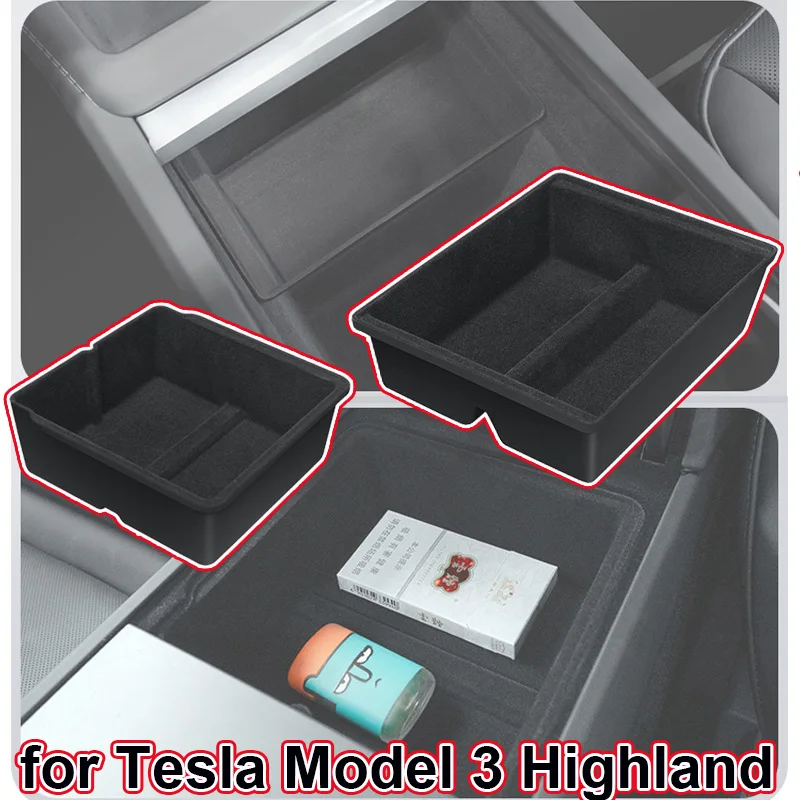 for-Tesla-Model-3-2024-New-Console-Armrest-Box-Hidden-Organizer ...